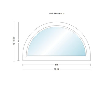 ANDERSEN Windows 400 Series Specialty Half Circle Window Fixed Vinyl E ...