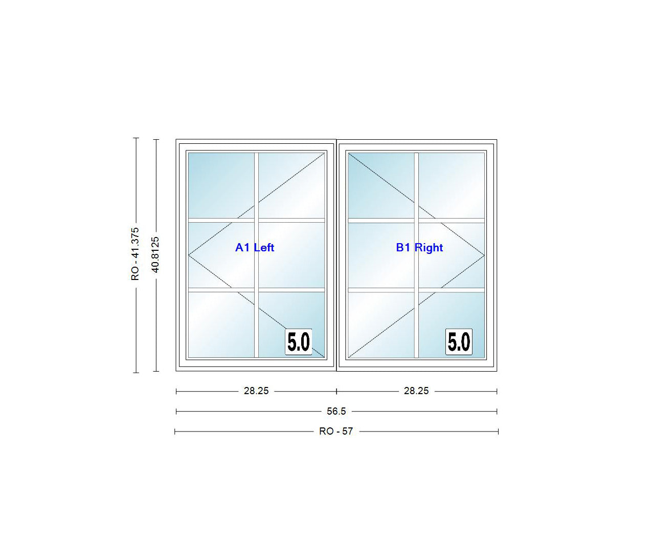 ANDERSEN Windows 400 Series Venting Twin/Double Casement 56-1/2" Wide ...