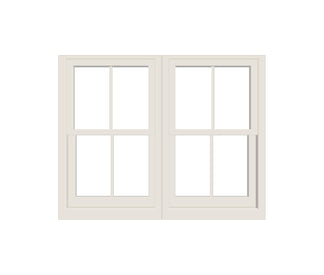 ANDERSEN Windows 400 Series Twin Double Hung 63-3/8" Wide Equal Sash V ...