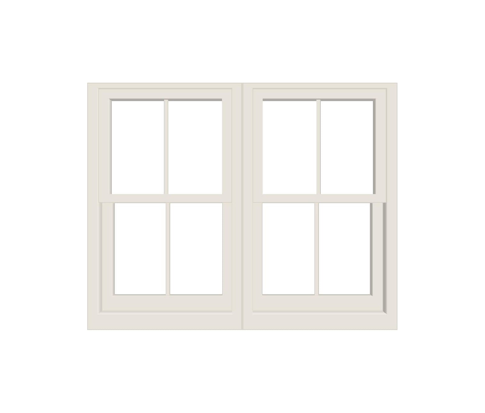 ANDERSEN Windows 400 Series Twin Double Hung 67-3/8" Wide Equal Sash V ...
