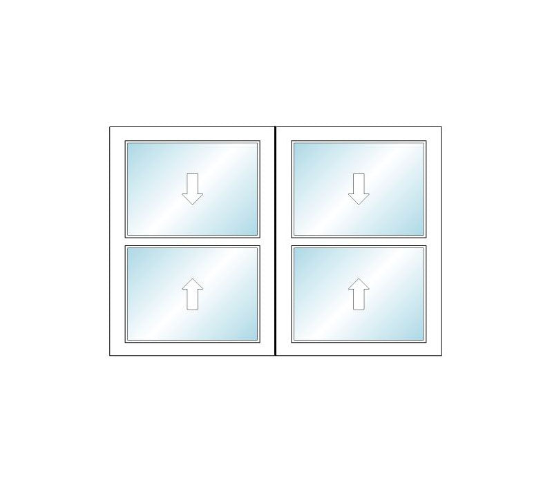 MI WINDOWS 1556 Twin Double Hung 63.125" Wide New Construction Vinyl W ...