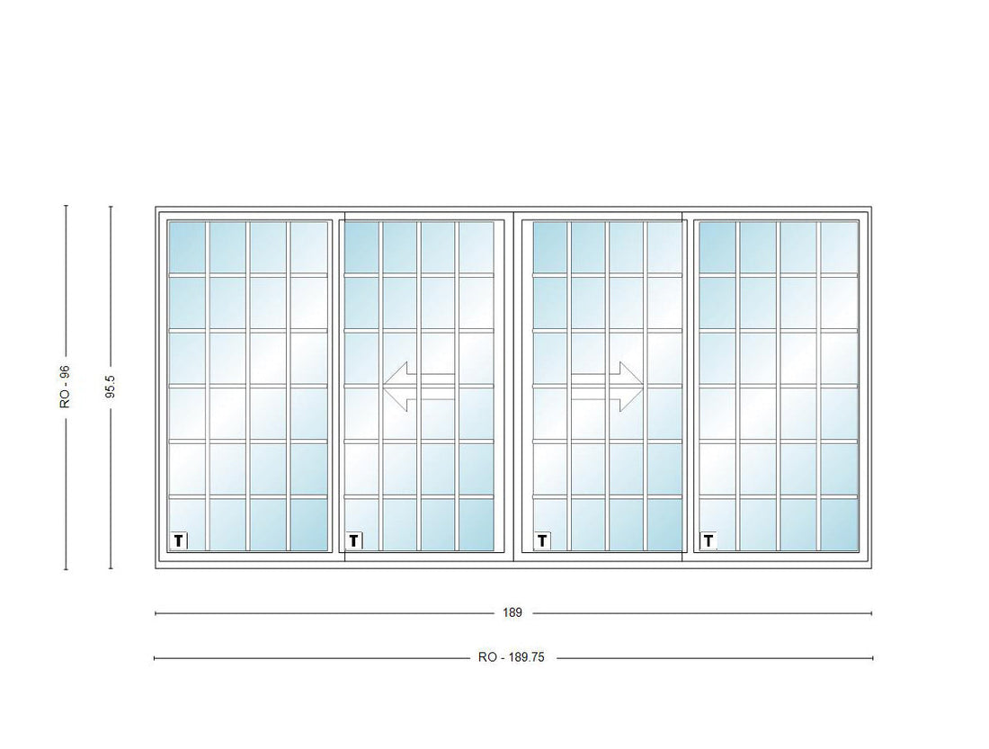 ANDERSEN NLGD16080-4 200 Series Narroline 189" X 95-1/2" Sliding/Glidi ...
