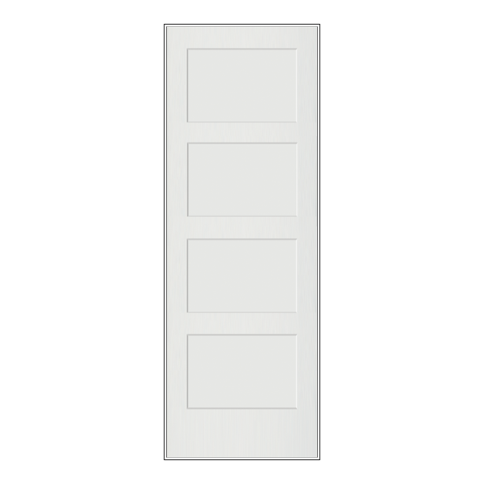 REEB 7'0 X 1-3/8 4 Panel Equal Primed Flat Shaker Sticking Interior Do ...