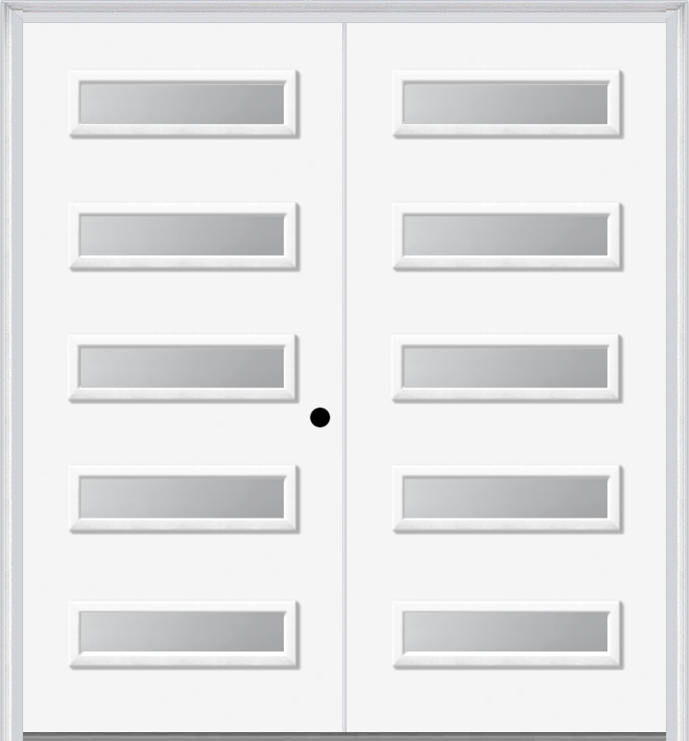 MMI TWIN/DOUBLE 5 LITE 6'8" FIBERGLASS SMOOTH CLEAR OR FROSTED GLASS E ...