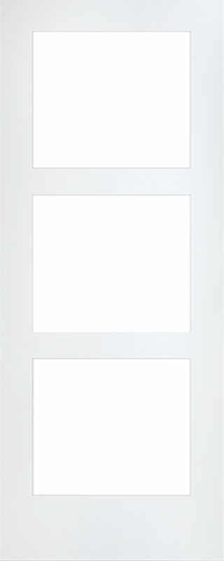 MMI 3 Lite Frosted 6'8" Or 8'0" X 1-3/8 Primed Pine Shaker Tempered Gl ...