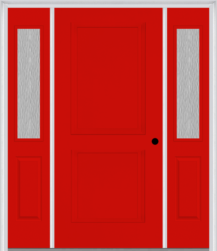 MMI TRUE 2 PANEL 3'0" X 6'8" FIBERGLASS SMOOTH EXTERIOR PREHUNG DOOR W ...