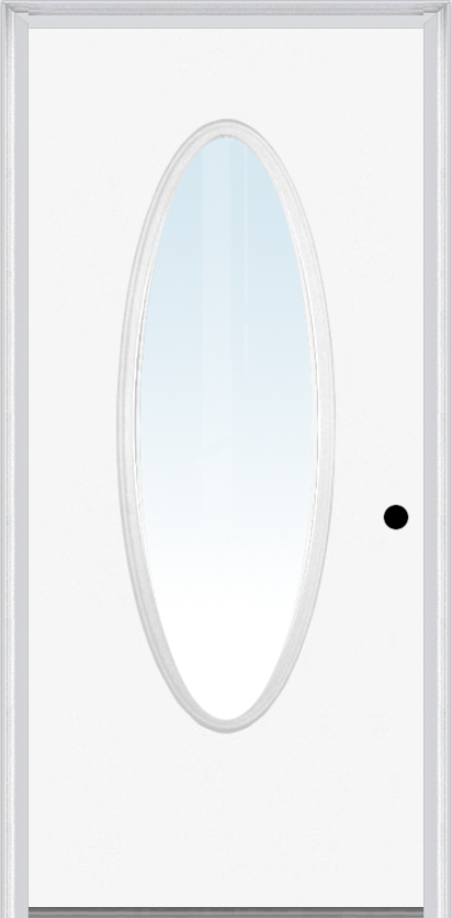 MMI LARGE OVAL 6'8" BUILDERS CLASSIC CLEAR GLASS EXTERIOR PREHUNG DOOR ...