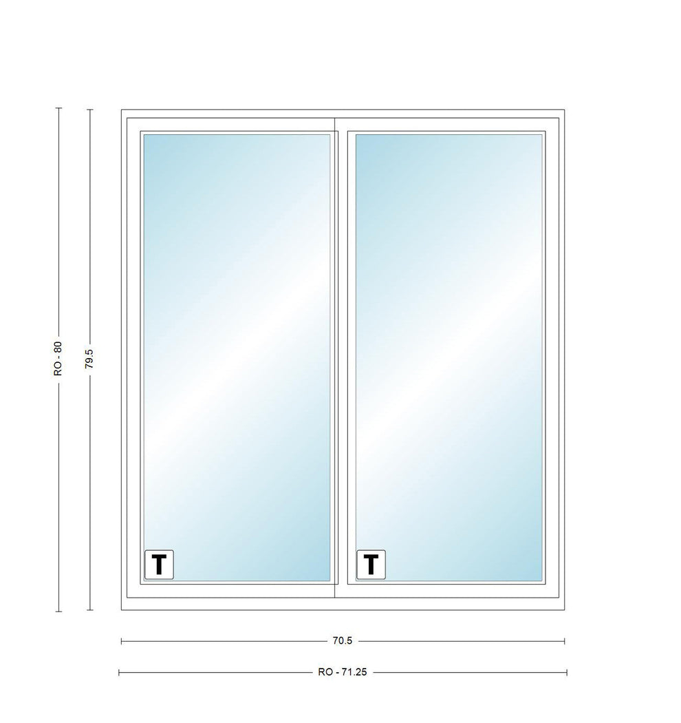 ANDERSEN PS510 200 Series Permashield 70-1/2" X 79-1/2" Sliding/Glidin ...