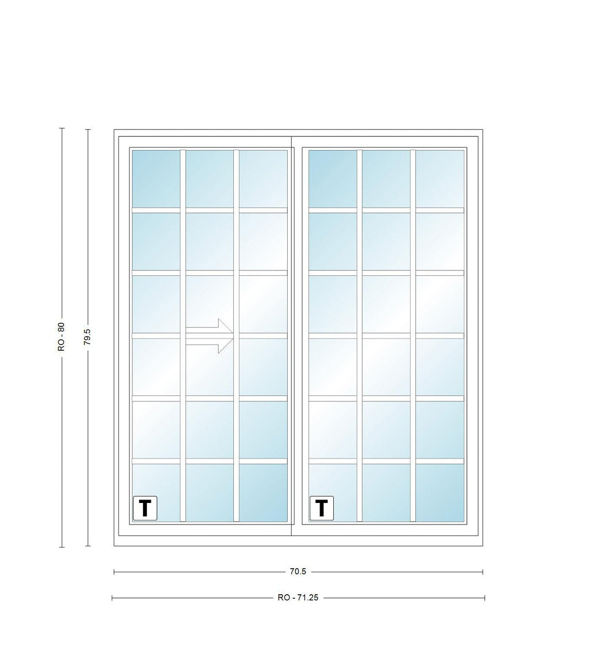 ANDERSEN PS510 200 Series Permashield 70-1/2" X 79-1/2" Sliding/Glidin ...