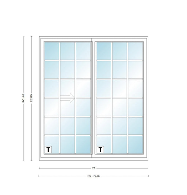 ANDERSEN PS6 200 Series Permashield 72" X 82-3/8" Sliding/Gliding Dual ...