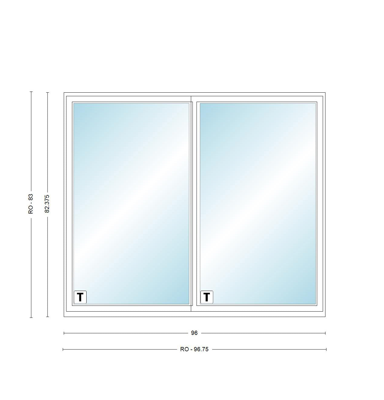ANDERSEN PS8 200 Series Permashield 96" X 82-3/8" Sliding/Gliding Dual ...