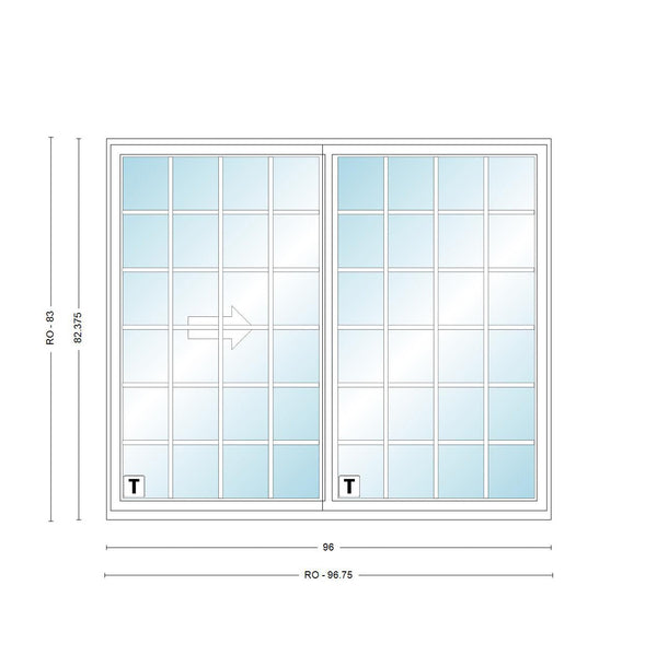 ANDERSEN PS8 200 Series Permashield 96" X 82-3/8" Sliding/Gliding Dual ...